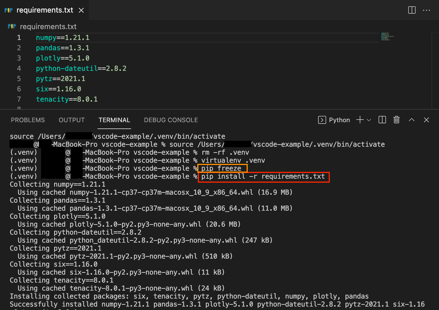 VSCode 4 5 Pip Python Libraries Python 